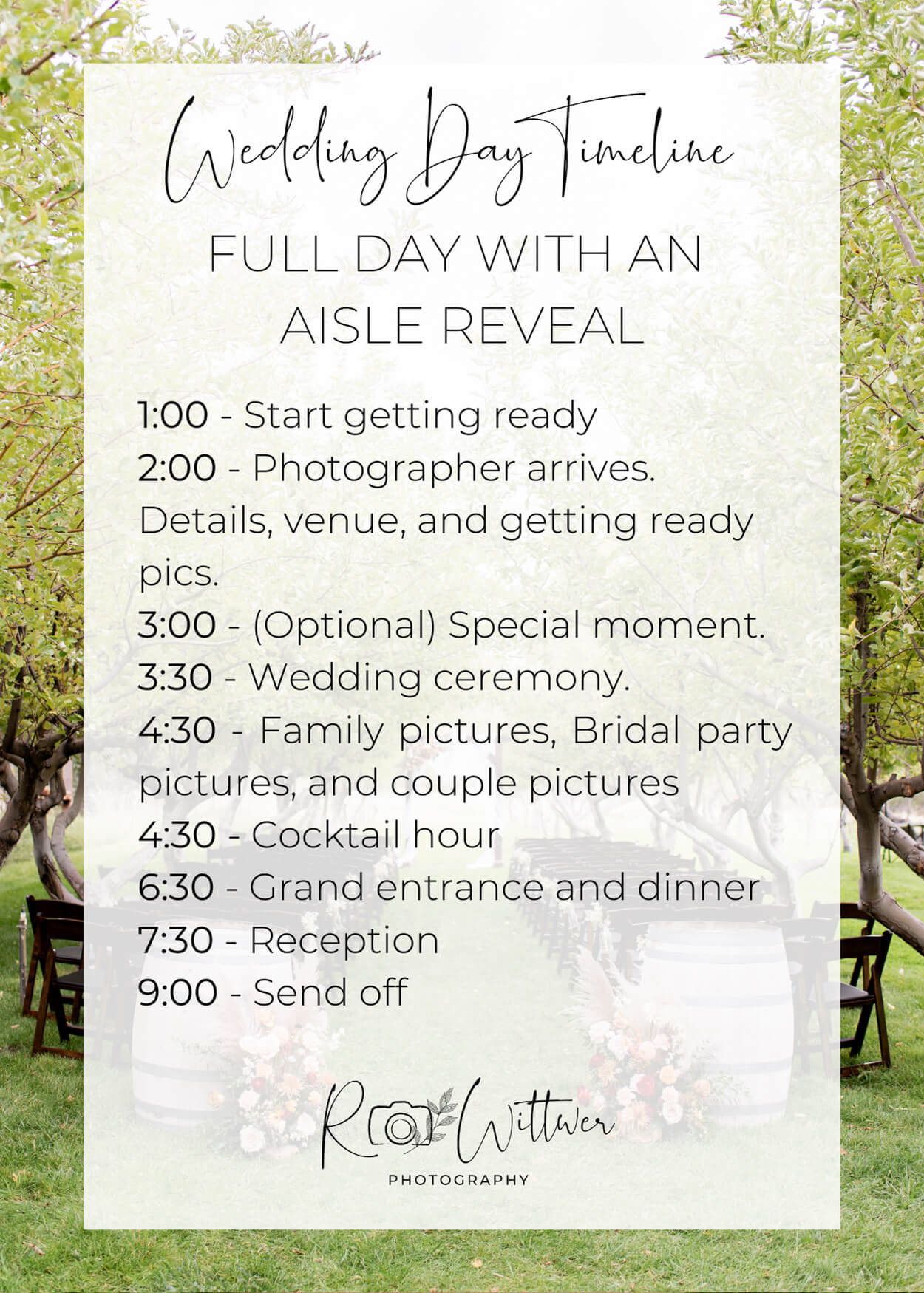 Wedding Reception Itinerary Examples